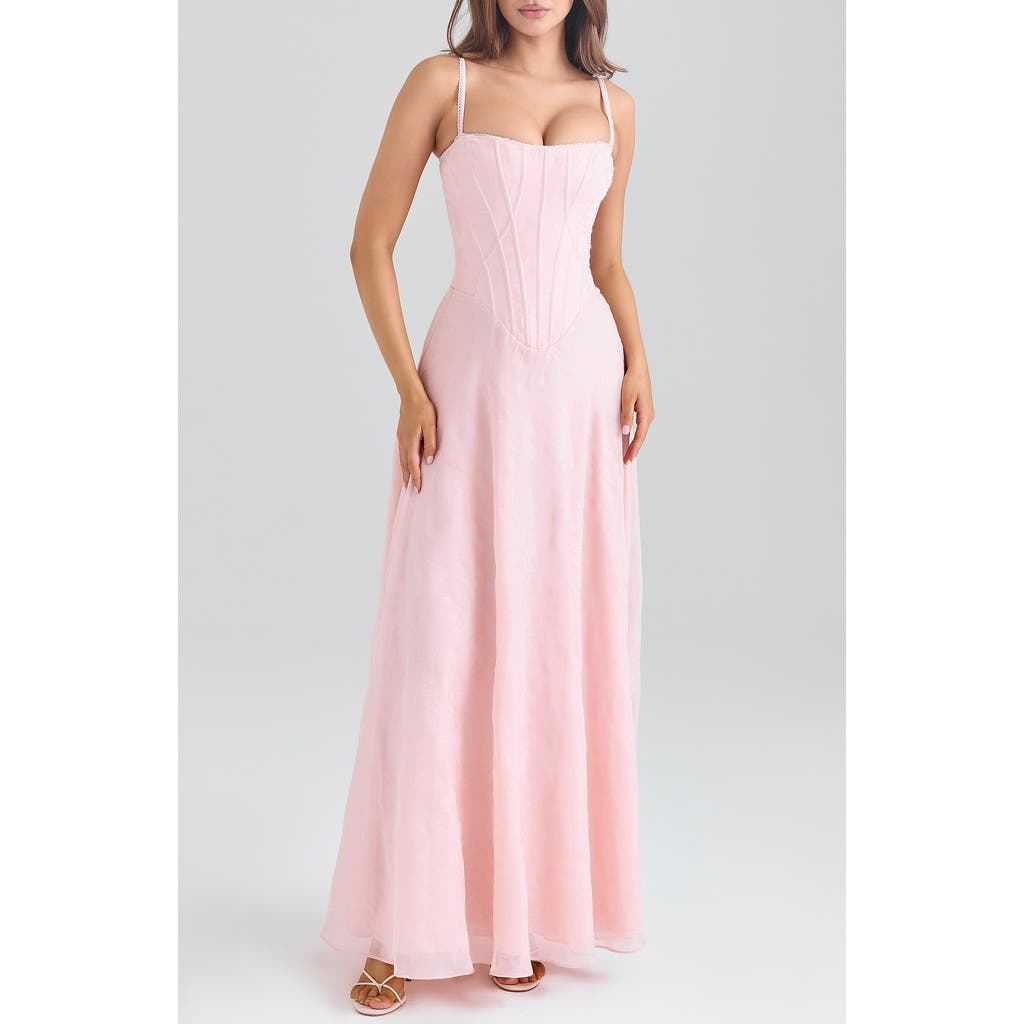 HOUSE OF CB Esme Fil Coupé Chiffon Gown